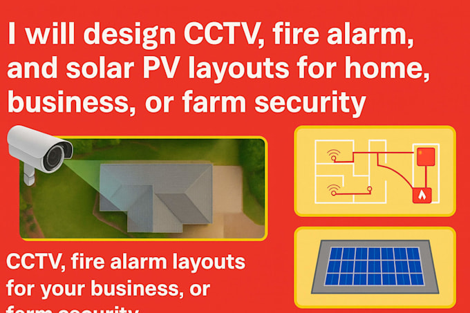 Design cctv layout, fire alarm, sprinkler plan, for farm and home ...