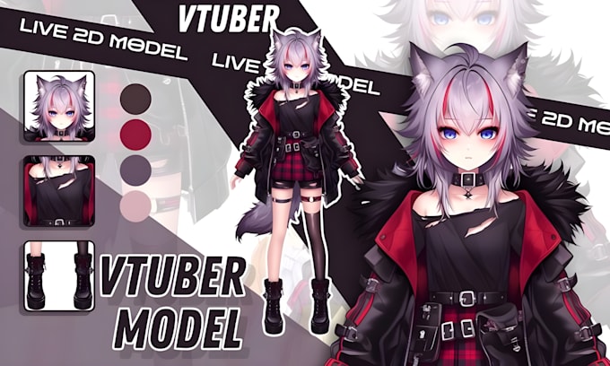 Rig high quality vtuber characters for 2d vtuber model live 2d vtuber ...