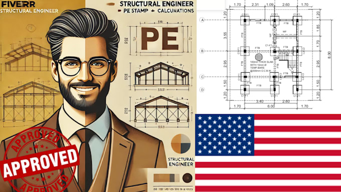 Render licensed structural engineering stamp, structural calculation ...
