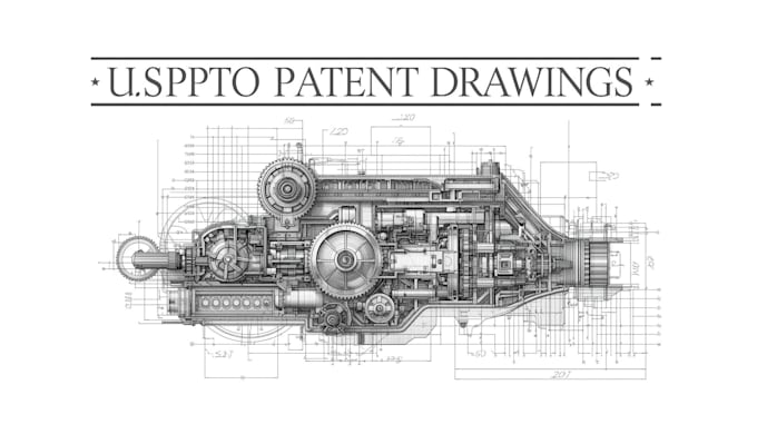 Uspto patent drawings illustration line art design technical ...