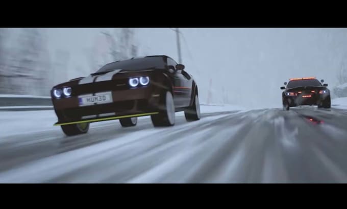 Do ultra realistic cinematic car chase, drift, police pursuit ...