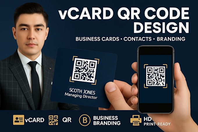Create a professional vcard qr code for your business card by Scoth ...