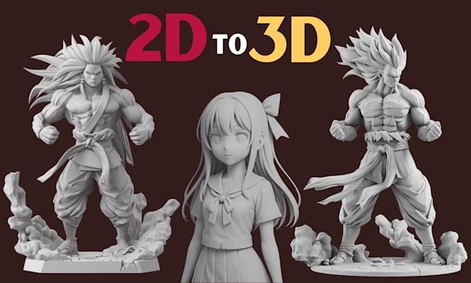 Make 3d models from 2d image convert 2d to 3d stl files toys figures ...