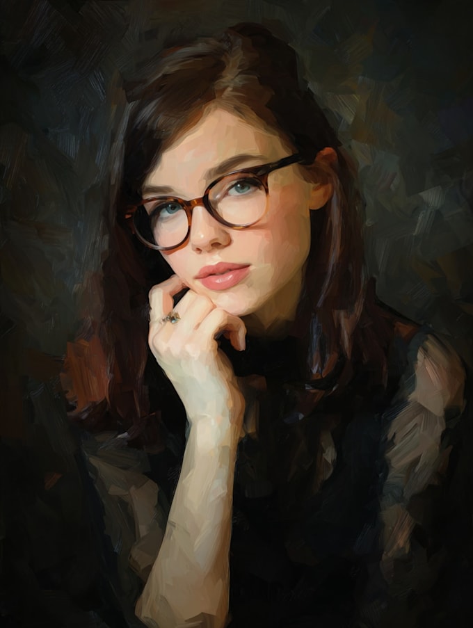 Paint digital oil painting portraits by Emileerowell | Fiverr