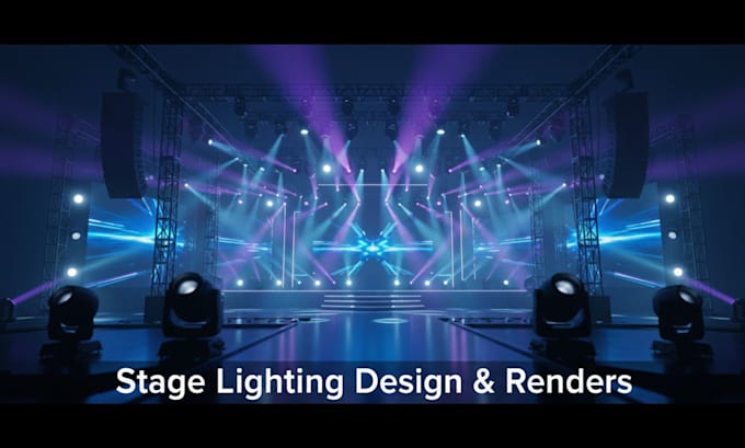 Create stage lighting renders, stage lighting design, dj lights ...