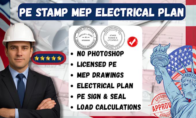 Pe stamp california texas florida mep electrical structural engineering ...