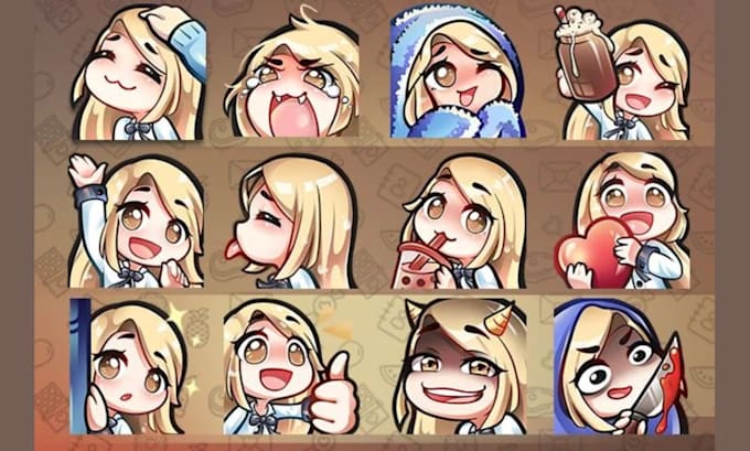 Draw custom twitch emotes, chibi emotes, animated emotes, vtuber for ...