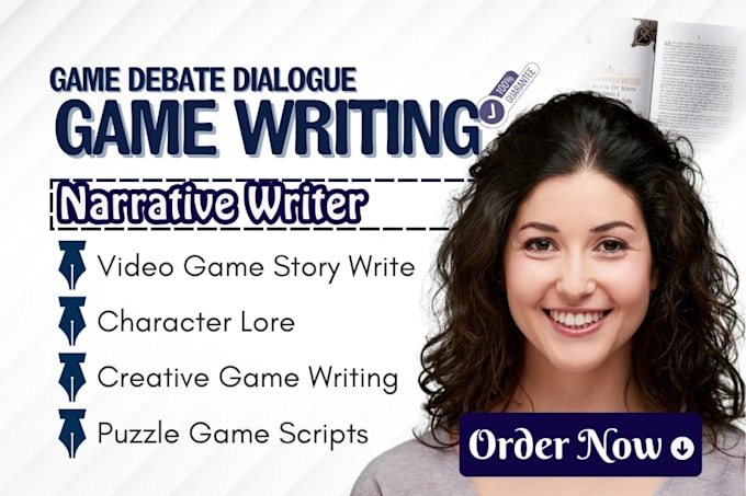 Write creative video game background story character lore debate article scripts by Andrea ...