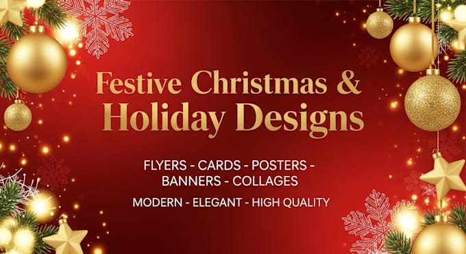 Design festive christmas flyers, social media posts, holiday cards and ...