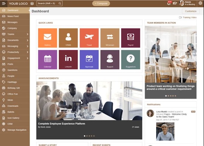Design intranet website, extranet website, sharepoint intranet with ...