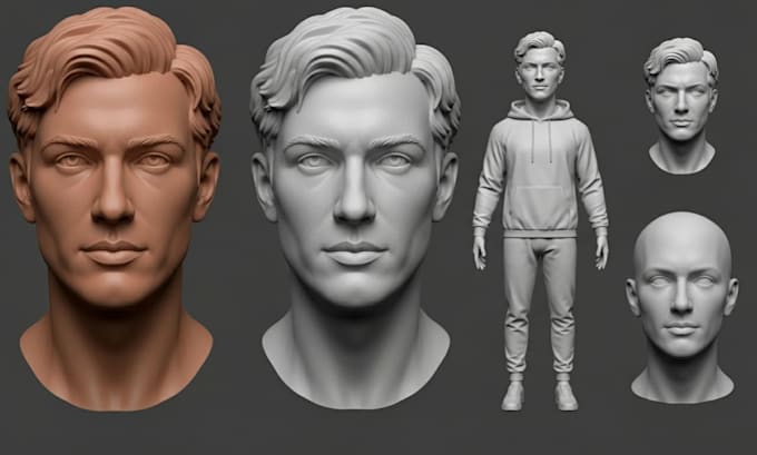 Sculpt realistic 3d head model 3d bust face full body model stl for ...