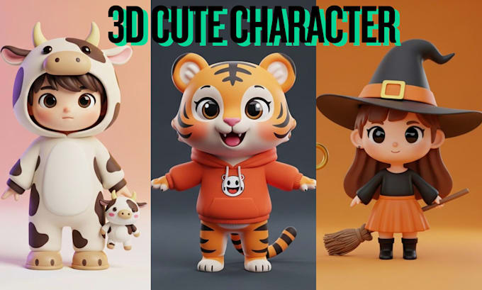 Create 3d cute character modeling in blender for mascot, animation and ...