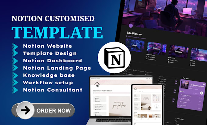 Design notion template notion dashboard notion website and landing page ...