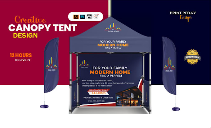 Design tent, table cover, feather flag and canopy tent, backdrop in 8 ...