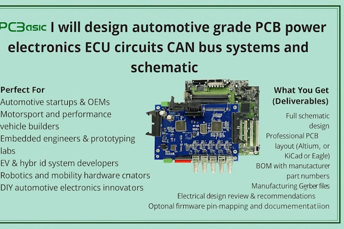Design automotive grade pcb power electronics ecu circuits can bus ...