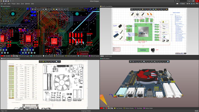 Design schematics in pcb design, pcb board layout in altium eagle easyeda kicad by ...