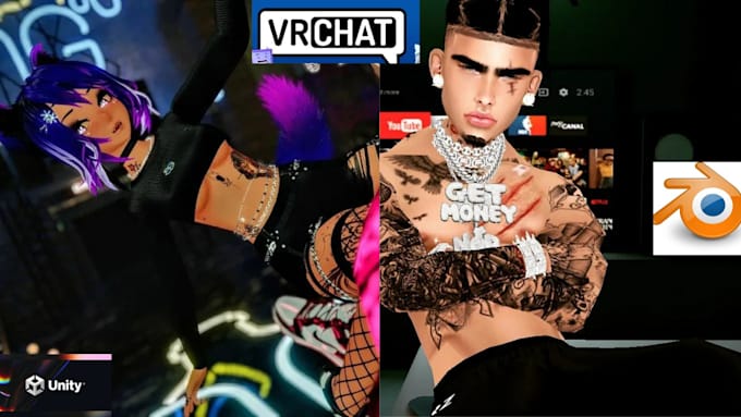 Create custom vrchat avatar vrchat assets furry vrc model vtuber ...