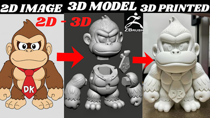 Convert 2d to 3d image to stl file photo to 3d in blender for printing ...