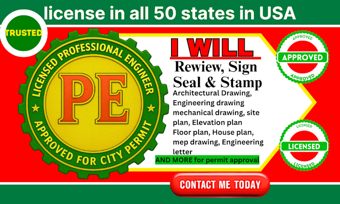 Pe stamp, mep stamp, architectural stamp for usa building permit and ...