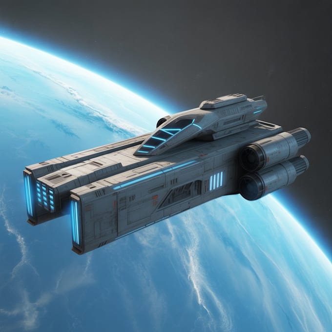 Draw spaceship concept art or design a starship or scifi vehicle by ...