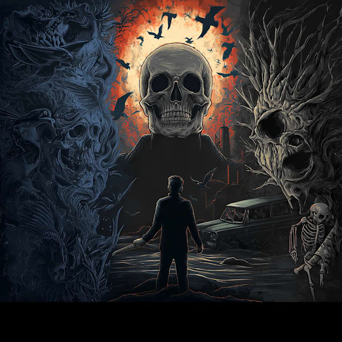 Draw a detailed dark art rock gothic illustration by Jonthan30m | Fiverr