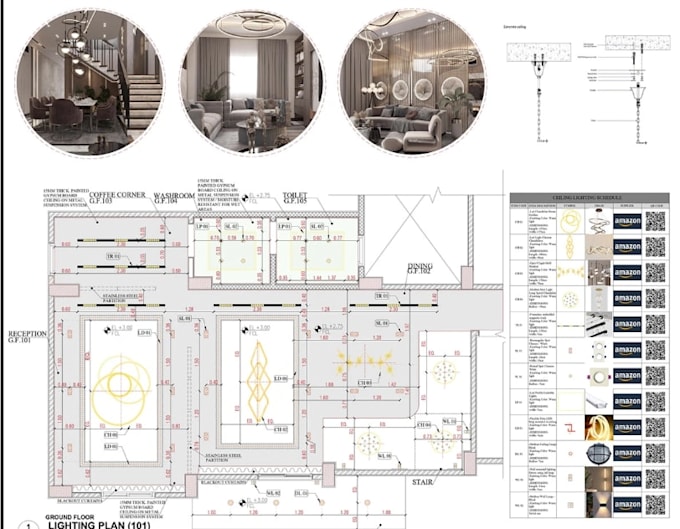 Deliver interior cad plan,fixture detail,moodboard sheet,rcp layout,boq ...
