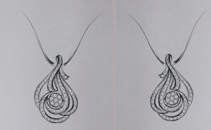 Do hand made sketch jewelry design jewelry sketch jewelry drawing ...