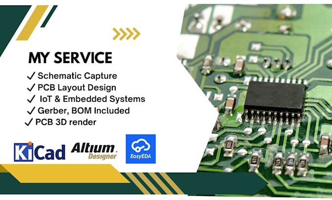 Design a professional pcb layout and schematic in kicad, altium, or ...