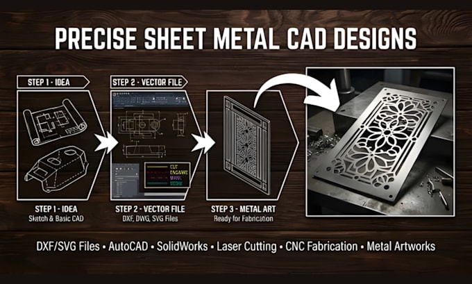 Create sheet metal dxf cad product design autocad laser cutting ...