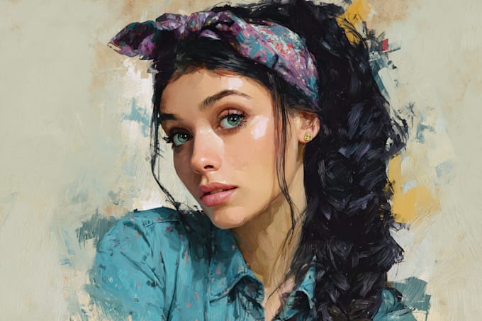 Draw digital realistic oil portrait painting by Mylastos | Fiverr