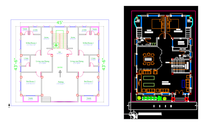 Create professional autocad 2d drawings and floor plan for building by ...