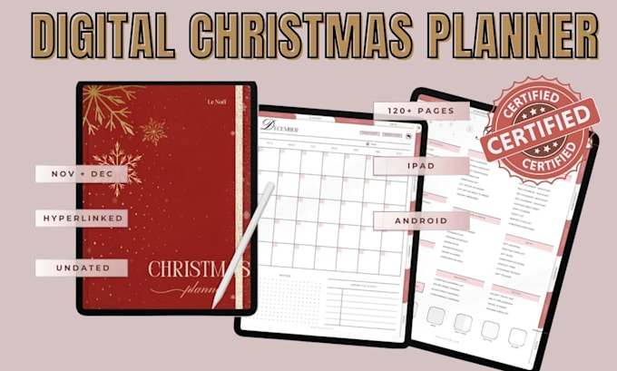 Design a festive christmas planner with gift and budget tracker and ...