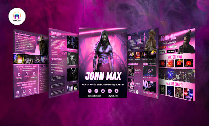Design music artist epk, dj press kit, speaker press kit, music epk, dj ...