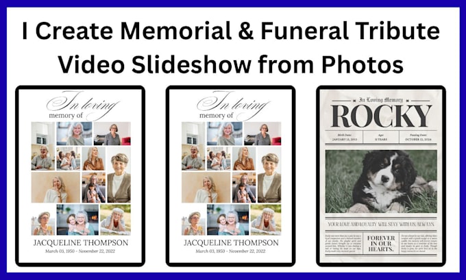 Create memorial and funeral tribute video slideshow from photos by ...
