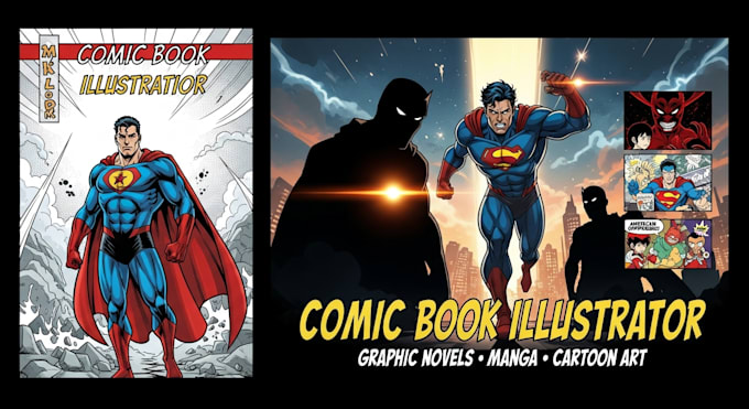 Create comic book illustrations, graphic novel art, cartoon characters ...