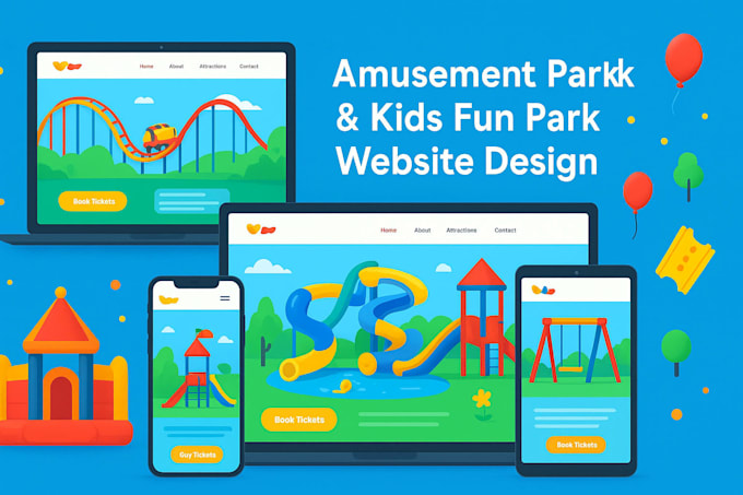 Design roller coaster, amusement park, water park, playground theme ...