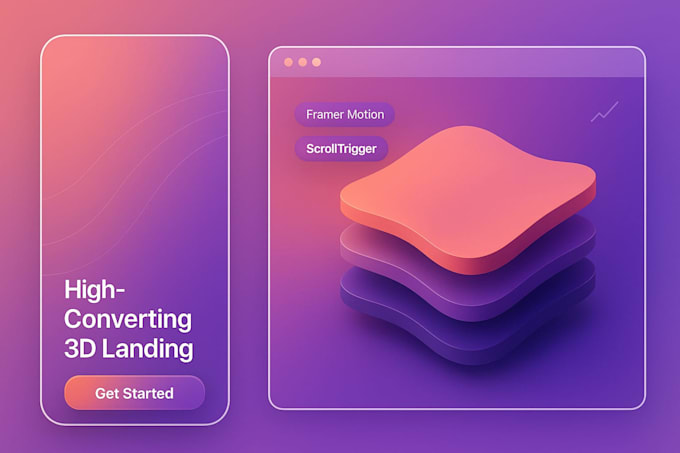 Landing page, scroll animation, framer motion, spline 3d, threejs, 3d ...