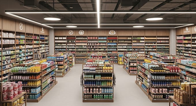 Design realistic 3d retail store, shops, mini mart with rendering by ...