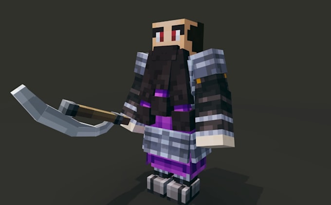 Do minecraft 3d model in blockbench style,humanoid model, minecraft ...