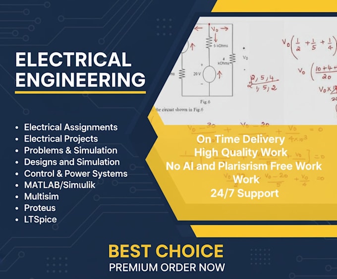 Solve electrical engineering tasks and circuits by Dua_islam_ | Fiverr