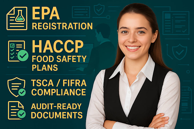 Do epa registration, haccp food safety plans and full compliance docs ...