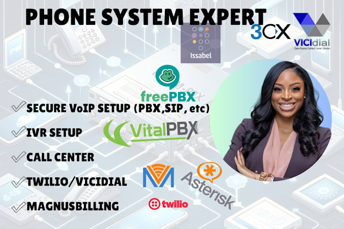 Freepbx, pbx, vitalpbx, ivr , magnusbilling, vicidial, twilio, call ...