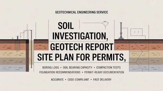 Provide geotechnical report, soil investigation, site plan for permit ...