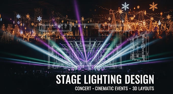 Design concert stage lighting, cinematic xmas event lighting, and 3d ...
