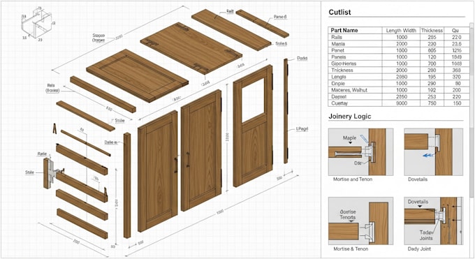 Create 2d 3d woodworking blueprints with pro sketchup cutlists and ...