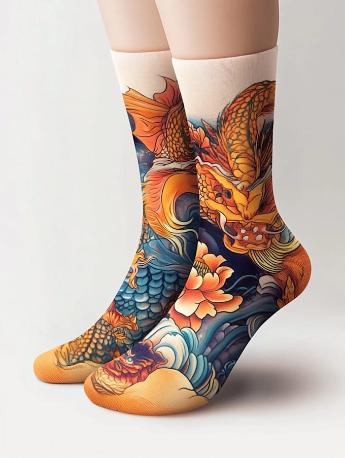 Design custom and unique socks design by Wademcarthur | Fiverr