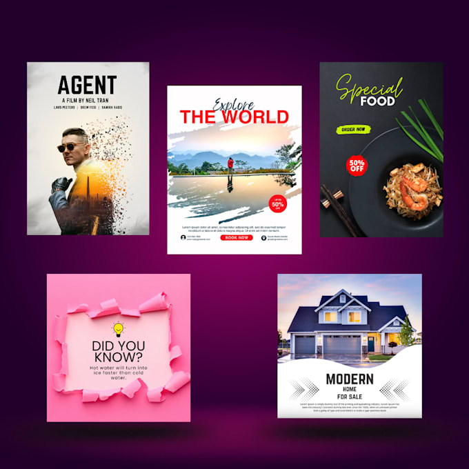 Minimal, modern, trendy post designs for your brand by Shanu2003_ | Fiverr