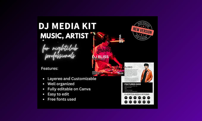 Design and redesign dj press kit, music epk, author book lunch epk ...