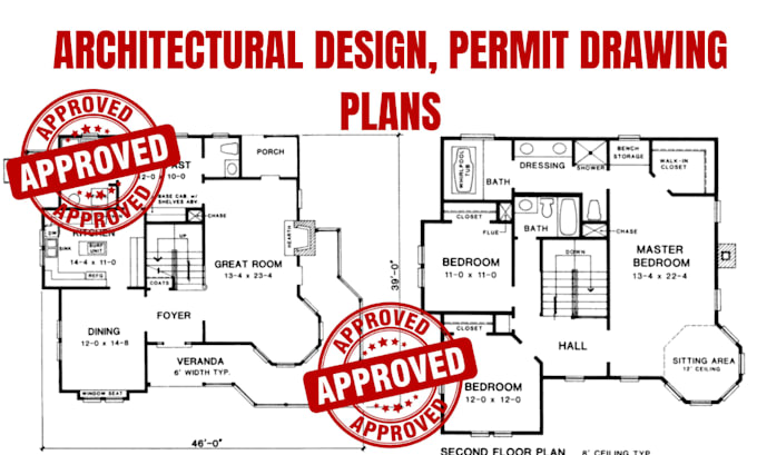 Architectural plans full permit set floor plan design engineer stamped ...