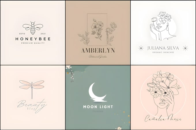 Design hand drawn minimalist feminine boho botanical line art ...